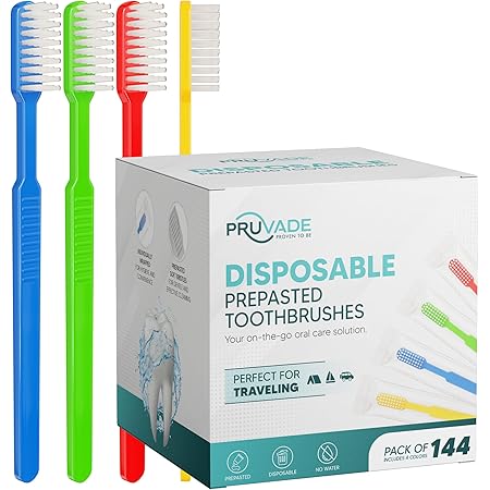 Amazon.com : Pruvade 1000 Prepasted Toothbrushes Individually Wrapped ...