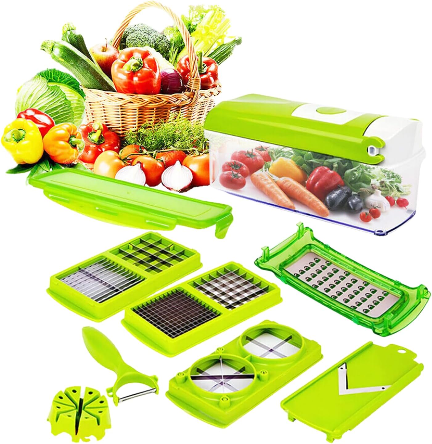 Leona Co 13 in 1 Kitchen Vegetable Chopper, Slicer Dicer Food Chopper ...