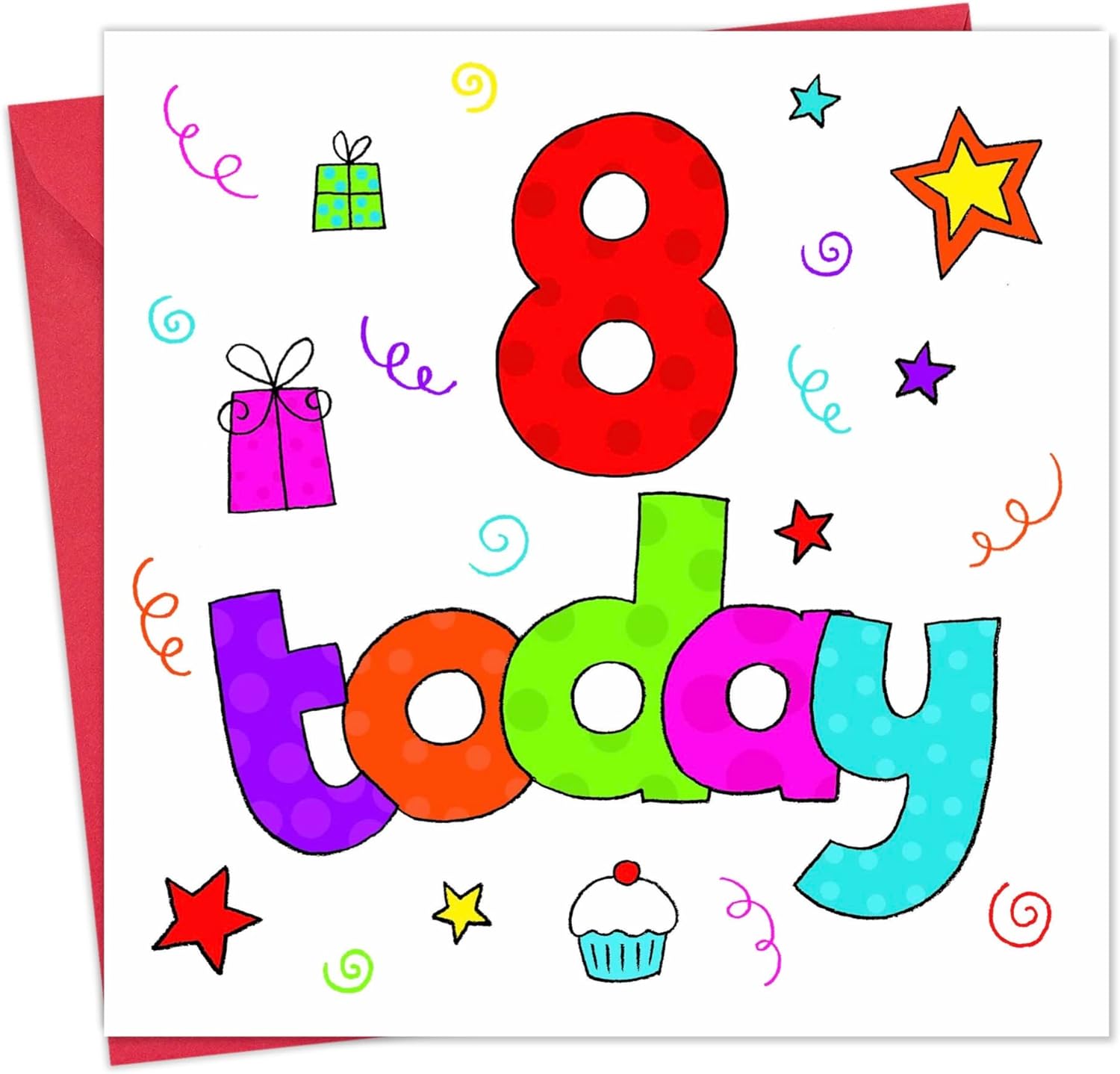 Amazon.com : Twizler 8th Birthday Card for Boy or Girl - Eighth Birthday Card Boy - Eighth ...