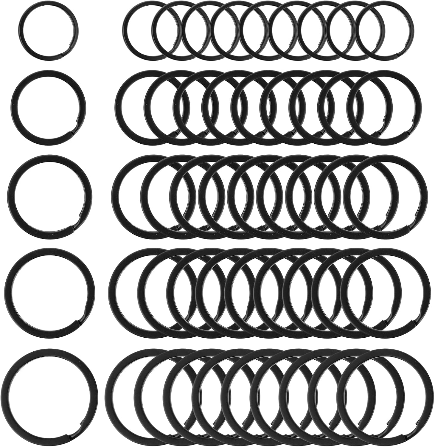 Amazon.com: Teaaha 50 PCS Keychain Ring Stainless Steel Mix 5 Sizes ...