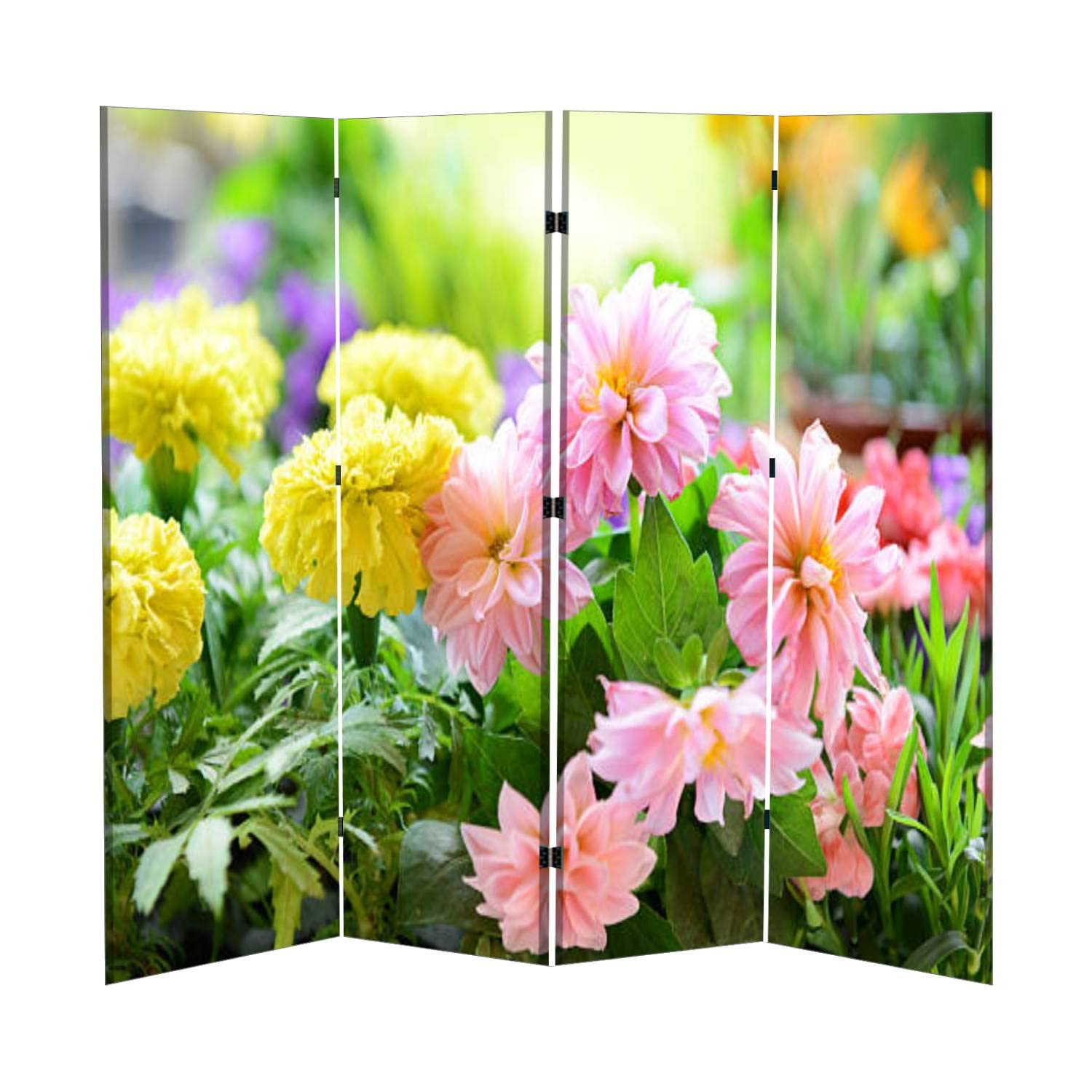 Amazon.com - Folding Room Divider for Privacy Flowers Garden Portable ...