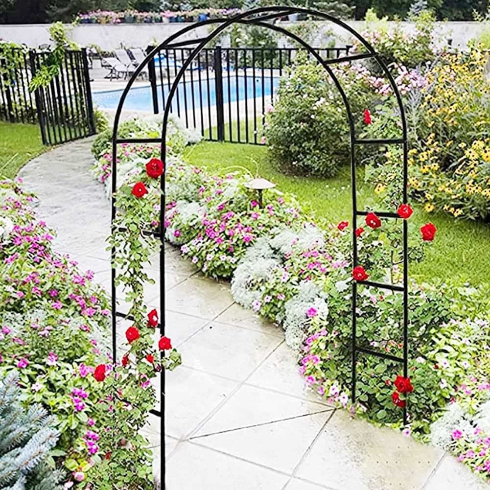 Gothic Metal Garden Arch Gardman Rose Garden Arches, Black, 90"H, Pack