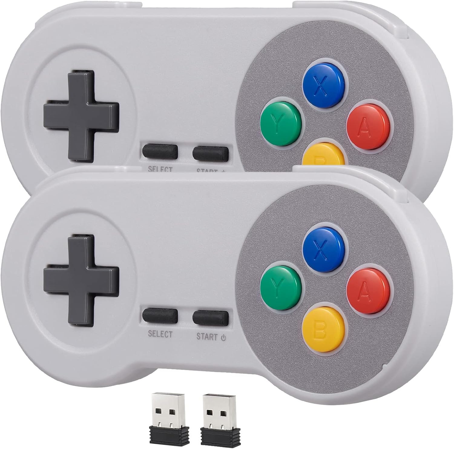 Amazon.co.jp: MODESLAB USB SNESコントローラー 2個セット 2.4GHz ゲームパッド PC クラシック ...