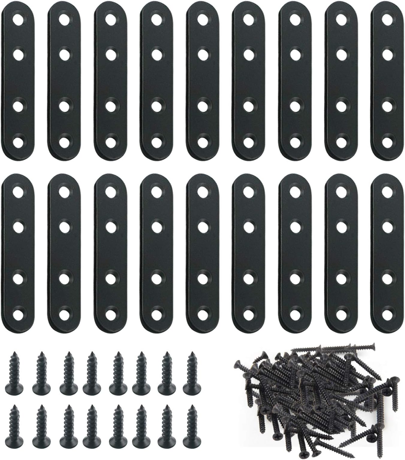 18Pcs Stainless Steel Flat Straight Bracket with Screws Flat Brace ...