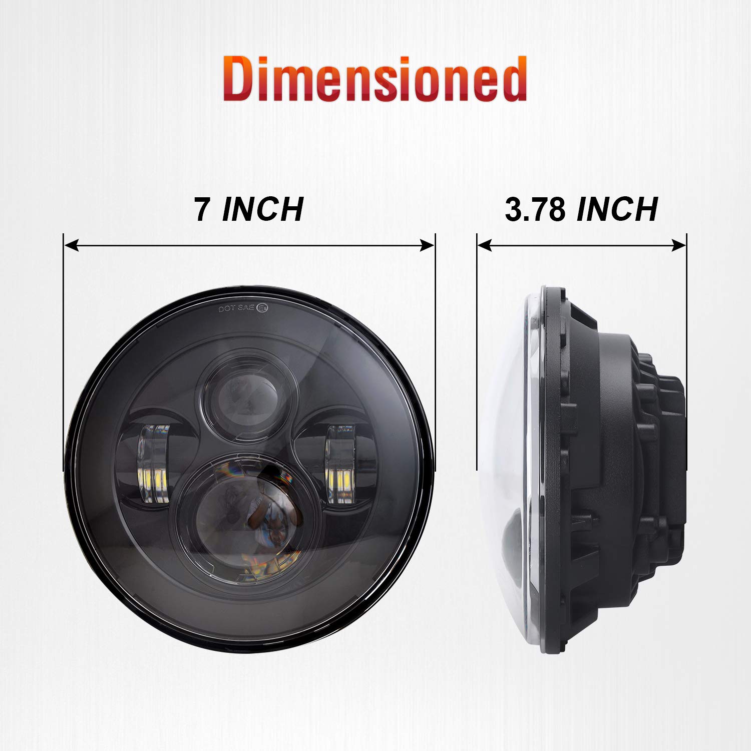 Dot Approved 7Inch Black LED Daymaker Headlight for Harley Davidson ...