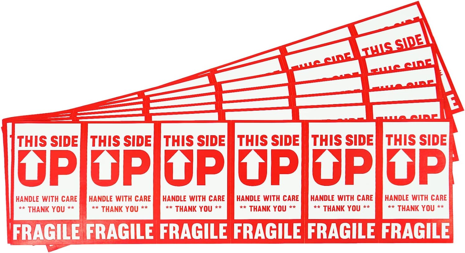 XINMM 120Pack Fragile Stickers 50 x 90mm, Please Handle with Care Thank ...