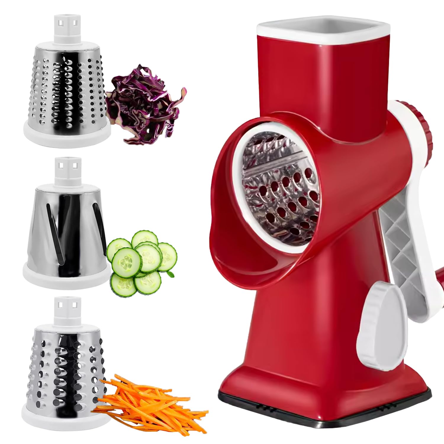 Amazon.com: Chef Power Premium Quality Rotary Vegetable Cheese Grater ...