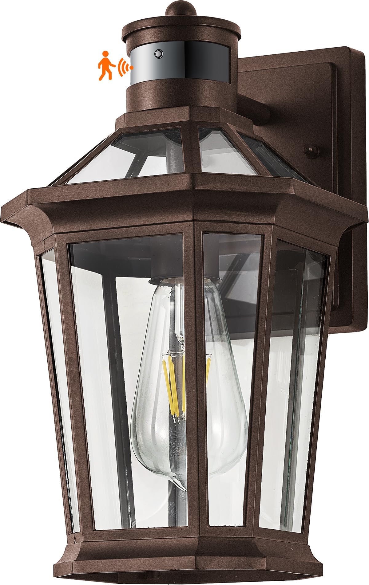 Hampton Bay Lighting 1-Light Bronze with Gold Highlights Motion Sensing ...