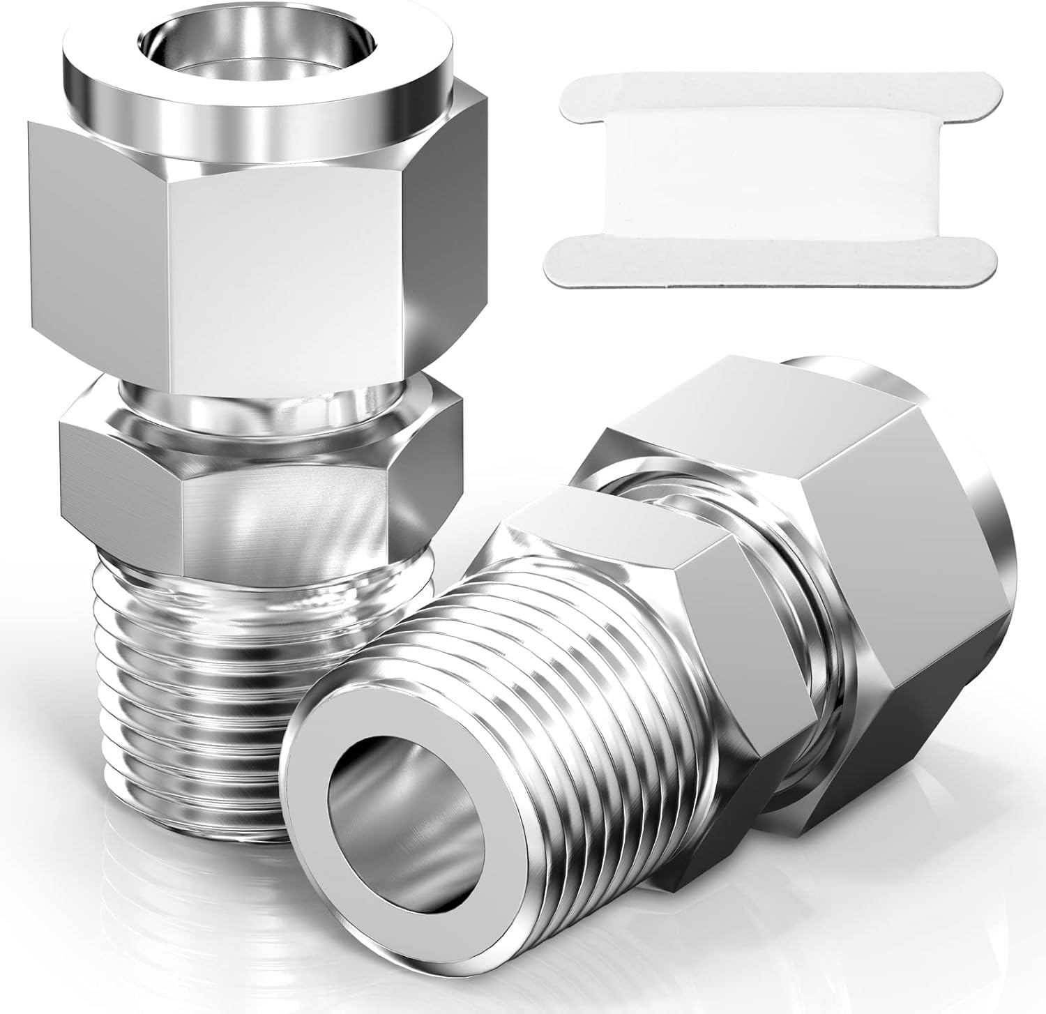 TAISHER 5PCS 304 Stainless Steel Compression Tube Pipe Fitting ...