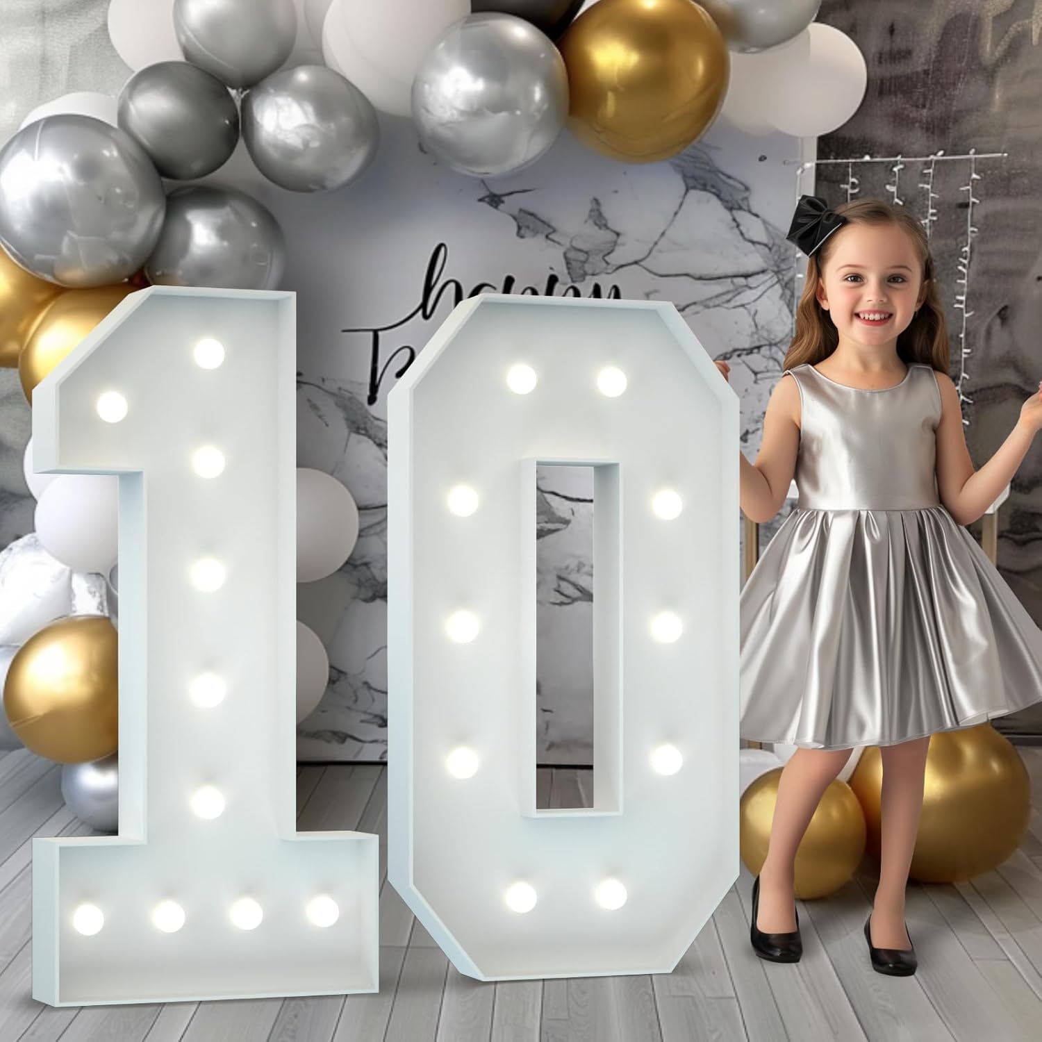 Amazon.com: Marquee Numbers 4 Feet Tall: Large 10th Birthday ...