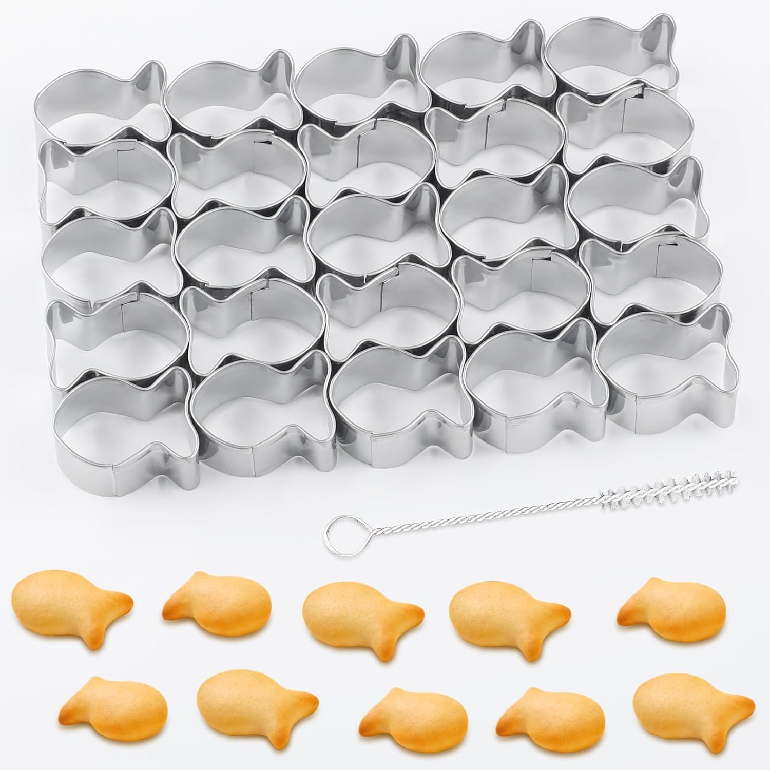 Amazon.com: 25-Cavity Goldfish Cracker Cutter, Stainless Steel Mini ...