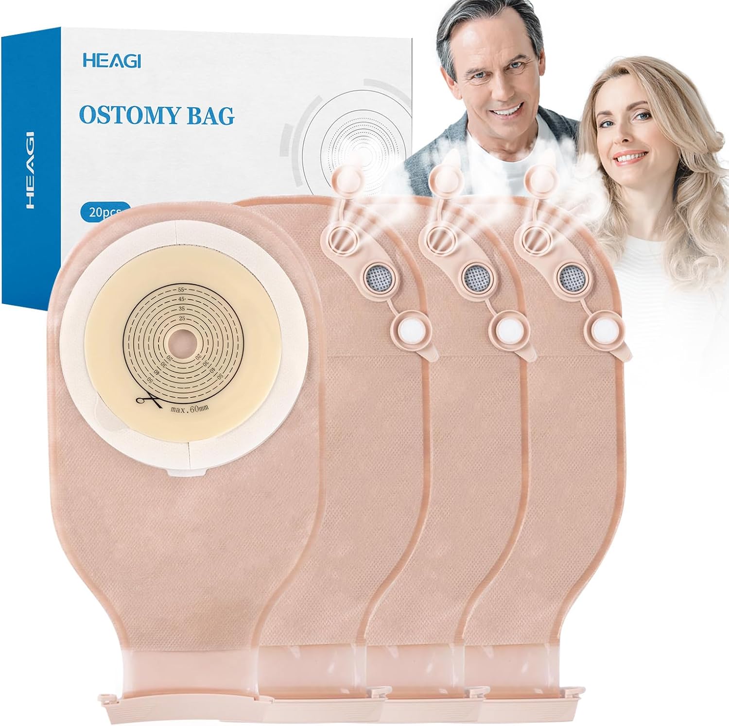 Amazon.com: Heagimed 20 PCS Colostomy Bags, 15mm-60mm Ostomy Bag with ...