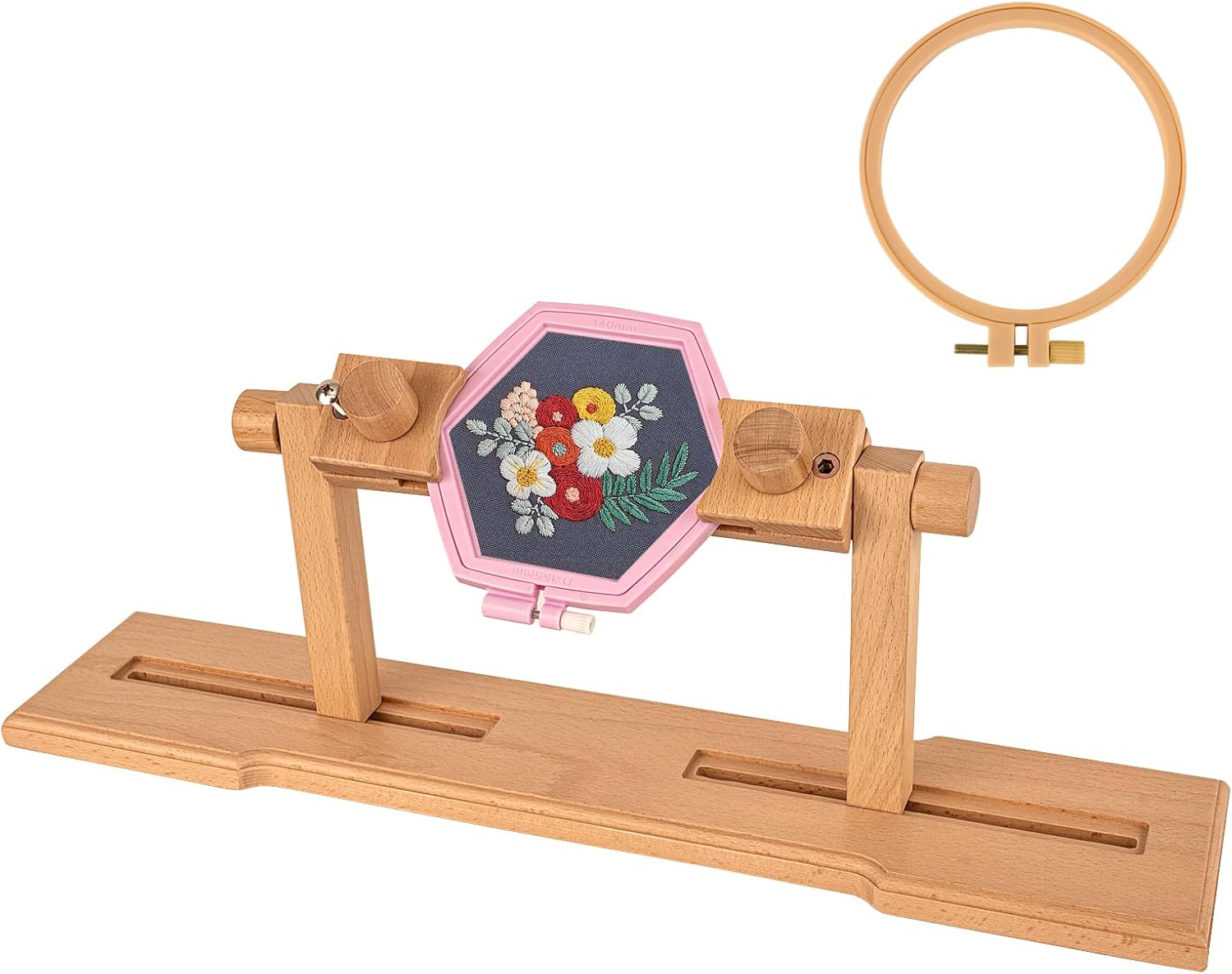 Amazon.com: CHOINANALC Hands-Free Wooden Embroidery Stand,Adjustable ...