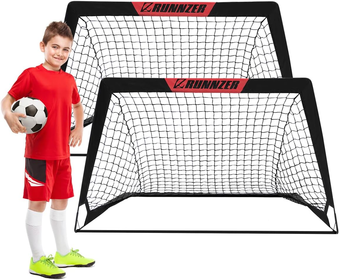 Amazon.com : L RUNNZER Kids Soccer Goals Set of 2, Soccer Nets for Backyard Practice or Indoor ...