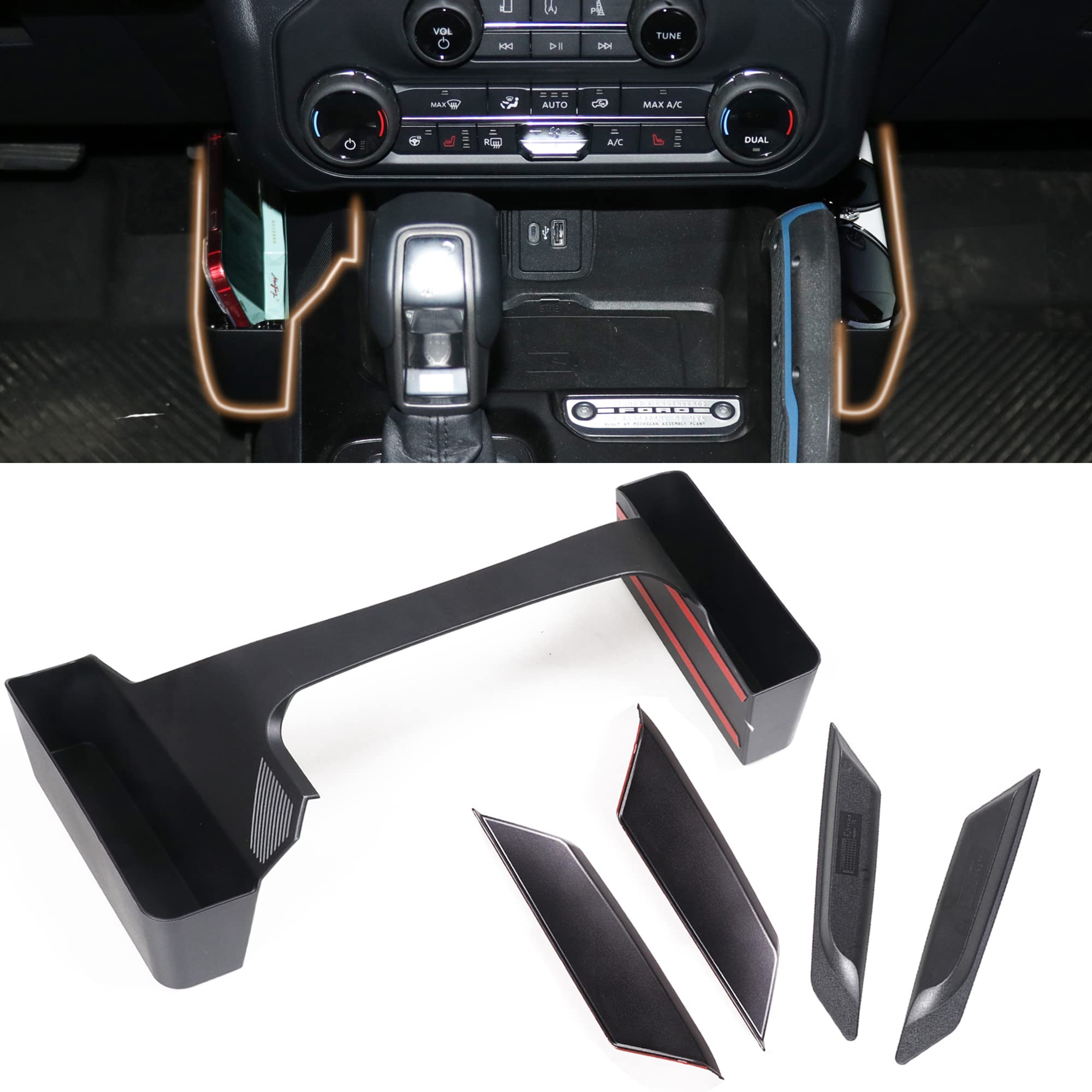 Amazon.com: RERPRO Center Console Shifter Organizer Tray + Front Rear ...