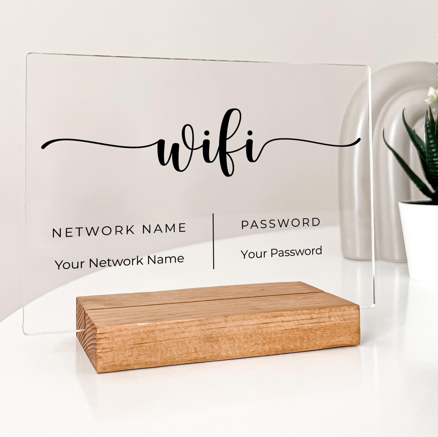 Amazon.com - Custom Personalized Wood Base Desk Table Stand WiFi ...