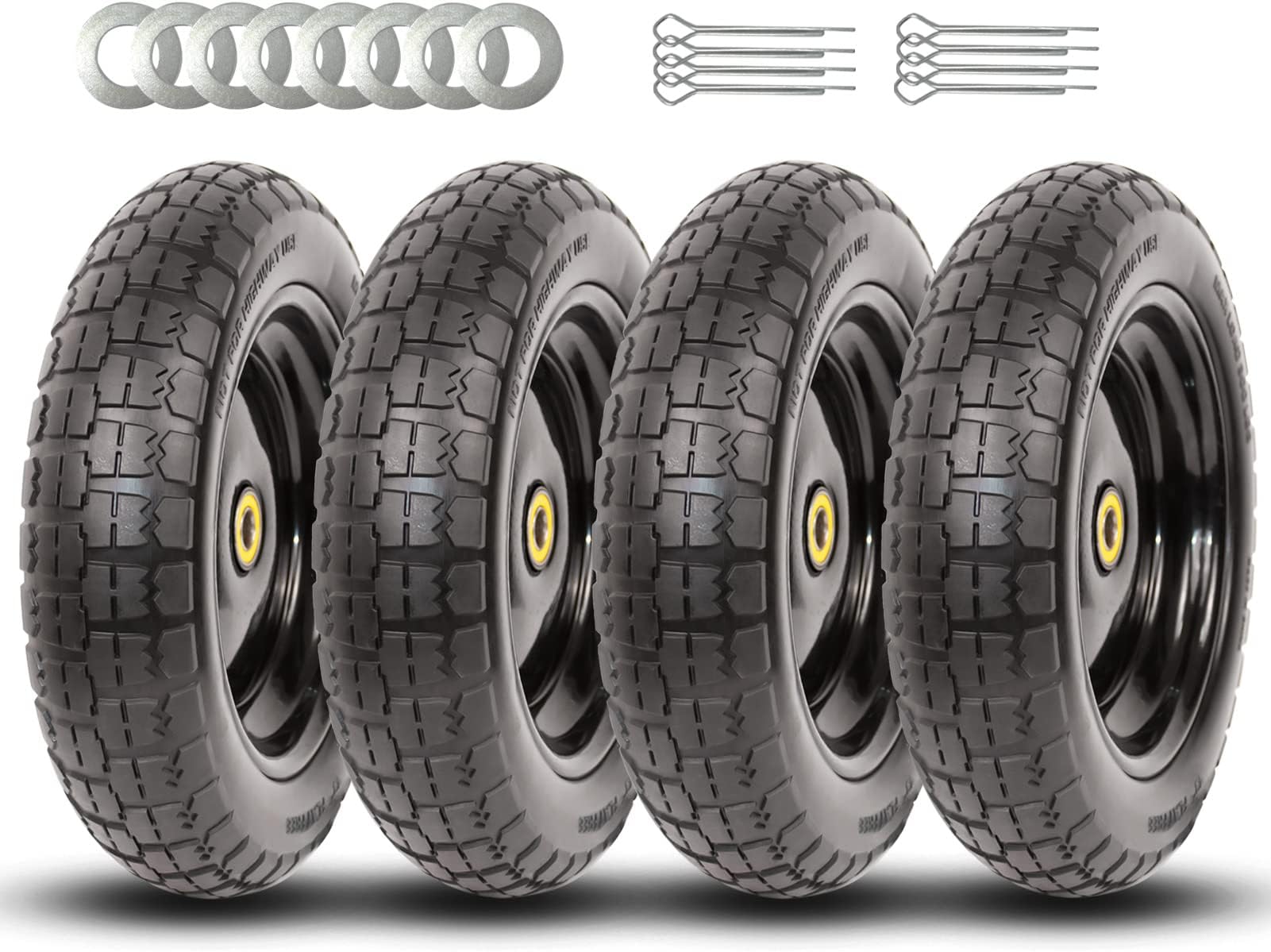 Amazon.com : Gorilla Carts 13 Inch No-Flat Replacement Wheels, Heavy ...