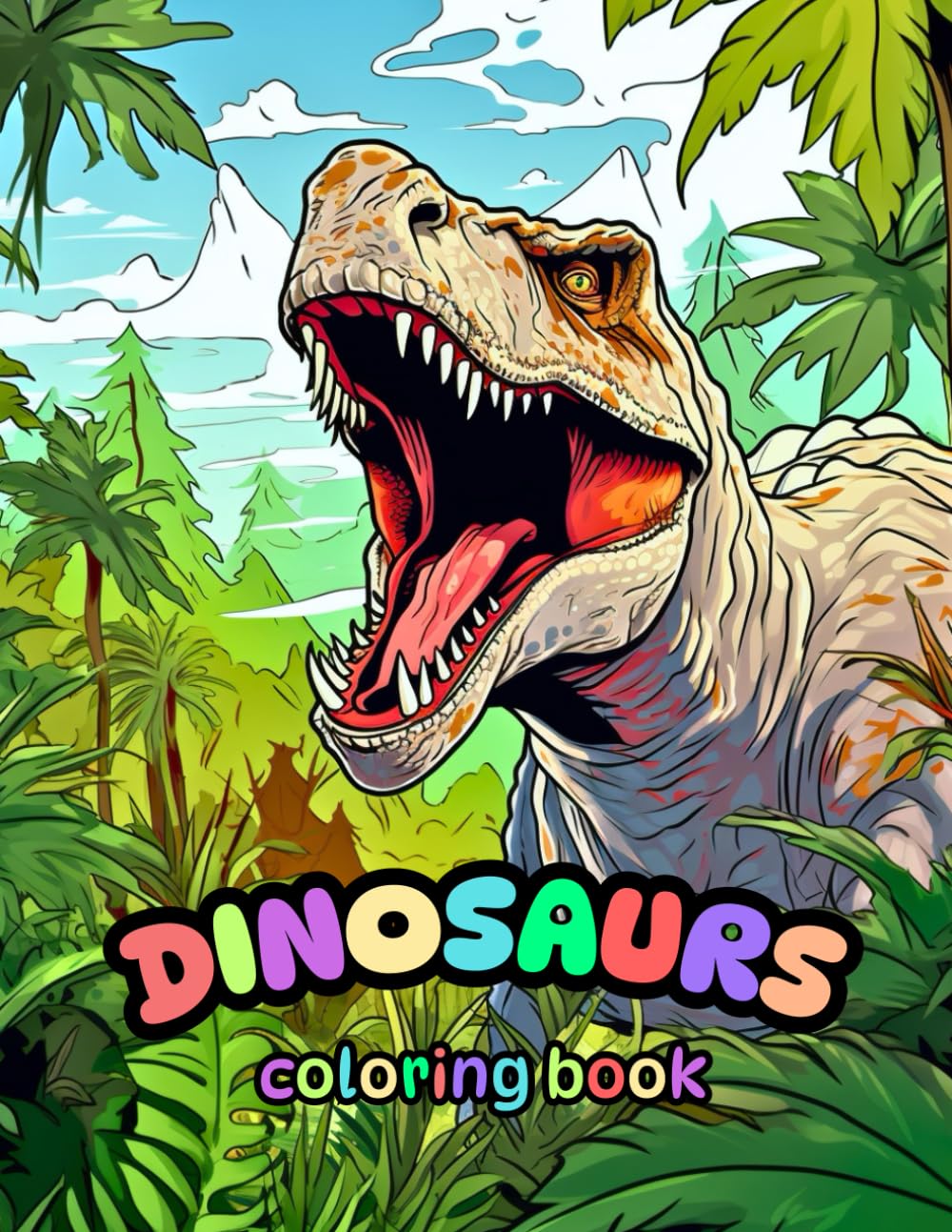 Amazon.com: Dinosaurs coloring book: unique pages with realistic ...