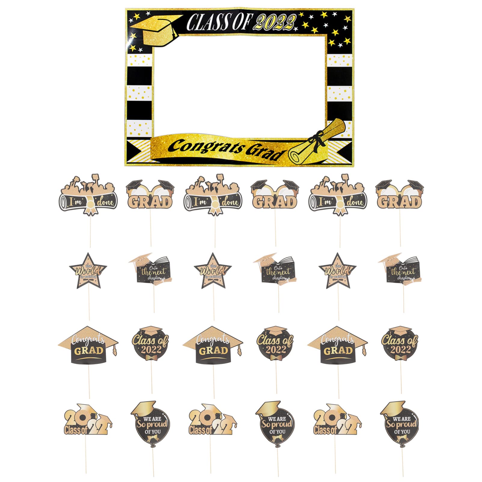 Buy NOLITOY 2022 Graduation Photo Booth Props Set Class of 2022 Selfie ...