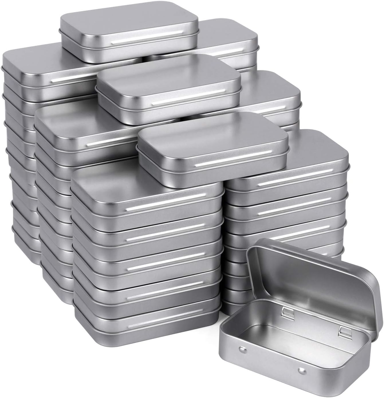 Amazon.com: Tamicy Metal Rectangular Empty Hinged Tins - Pack of 40 ...
