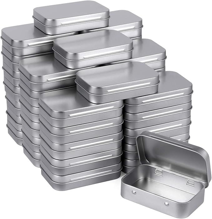 Amazon.com: Tamicy Metal Rectangular Empty Hinged Tins - Pack of 40 ...