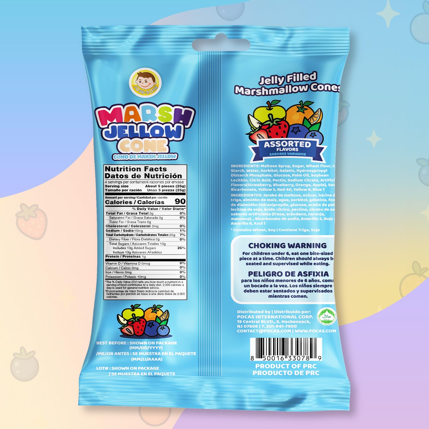 Snapklik.com : Josh Bosh Marsh Jellow Cone Candy 24-Pack Jelly Filled ...