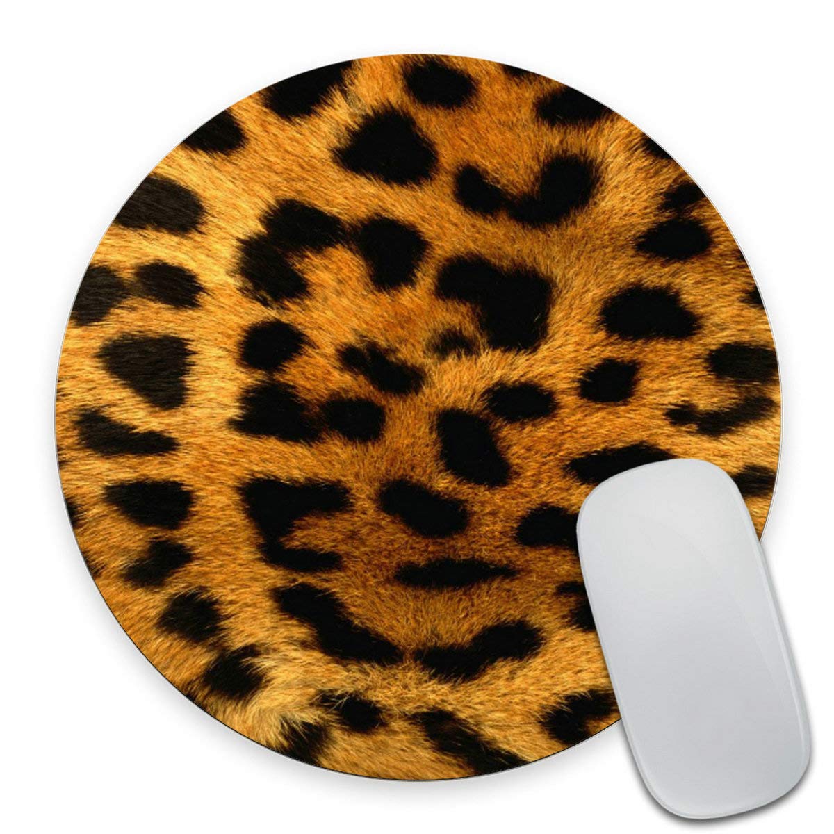 Amazon.com : Smooffly Leopard Print Round Mouse pad, Animal Print, Desk ...