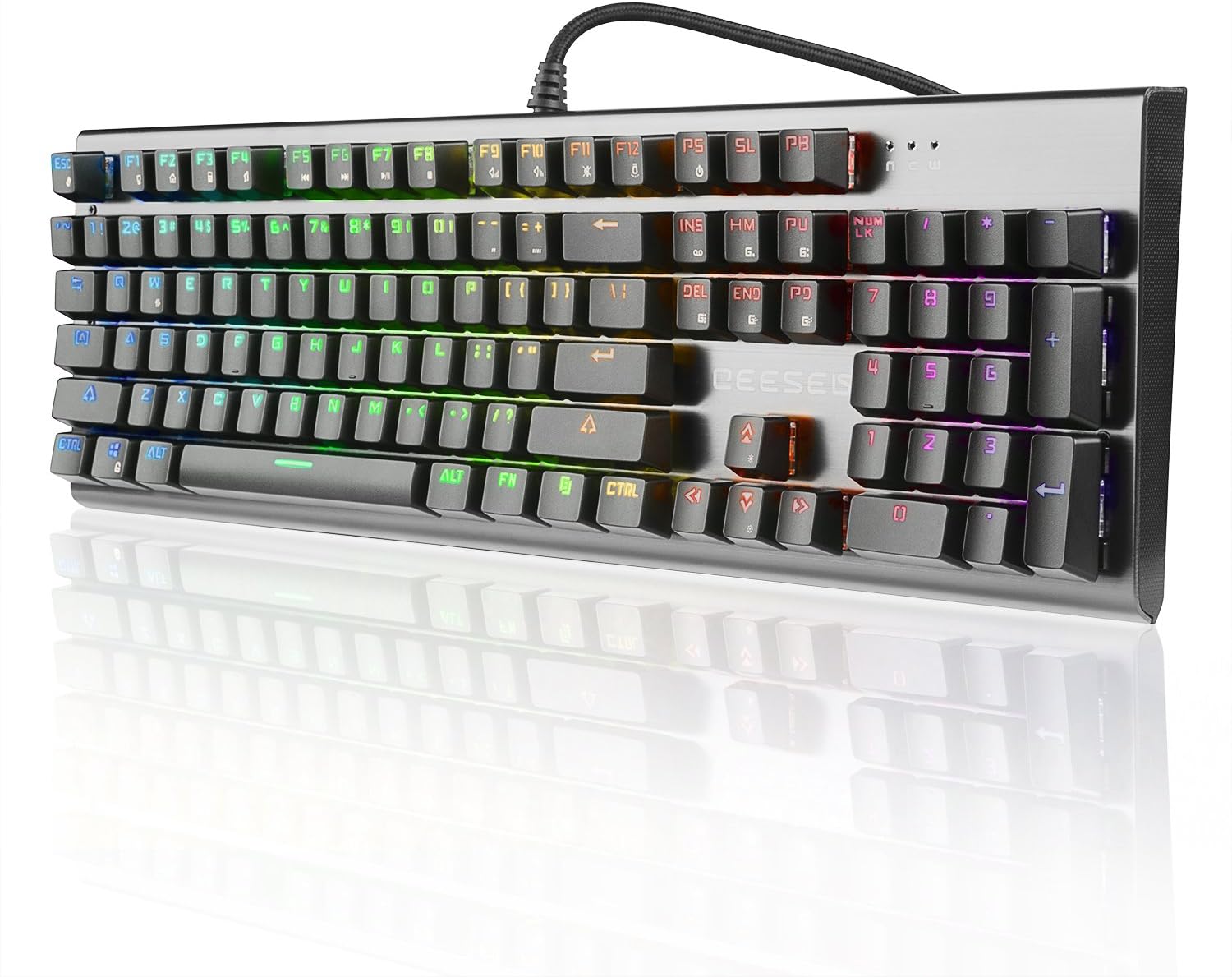 Amazon.com: Geezer Mechanical Gaming Keyboard - 104 Backlit Gaming ...