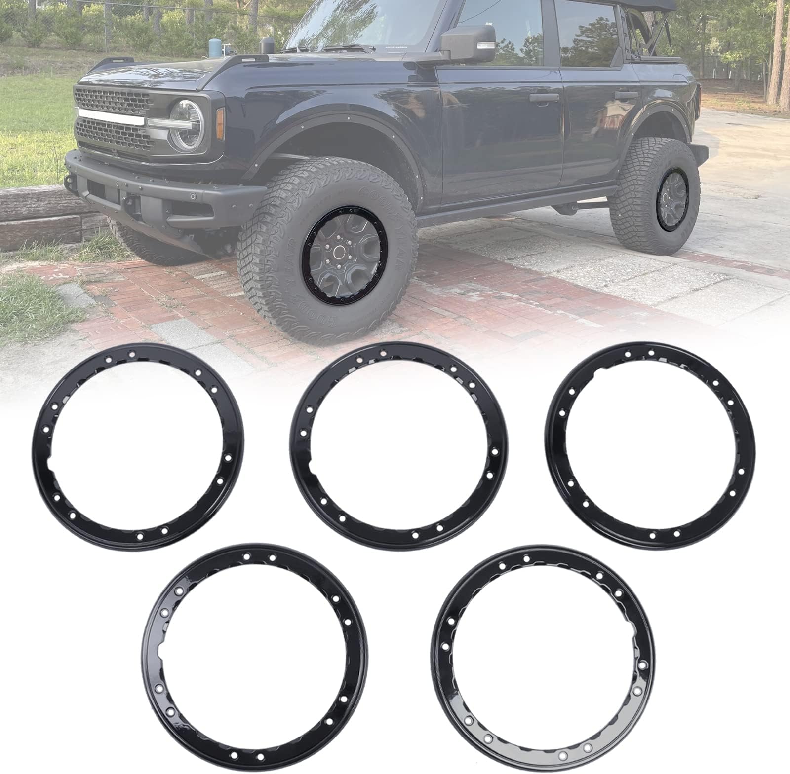 Amazon.com: Broaddict 5X Bead Lock Wheel Trim Rings Kit Fit for 2021 ...