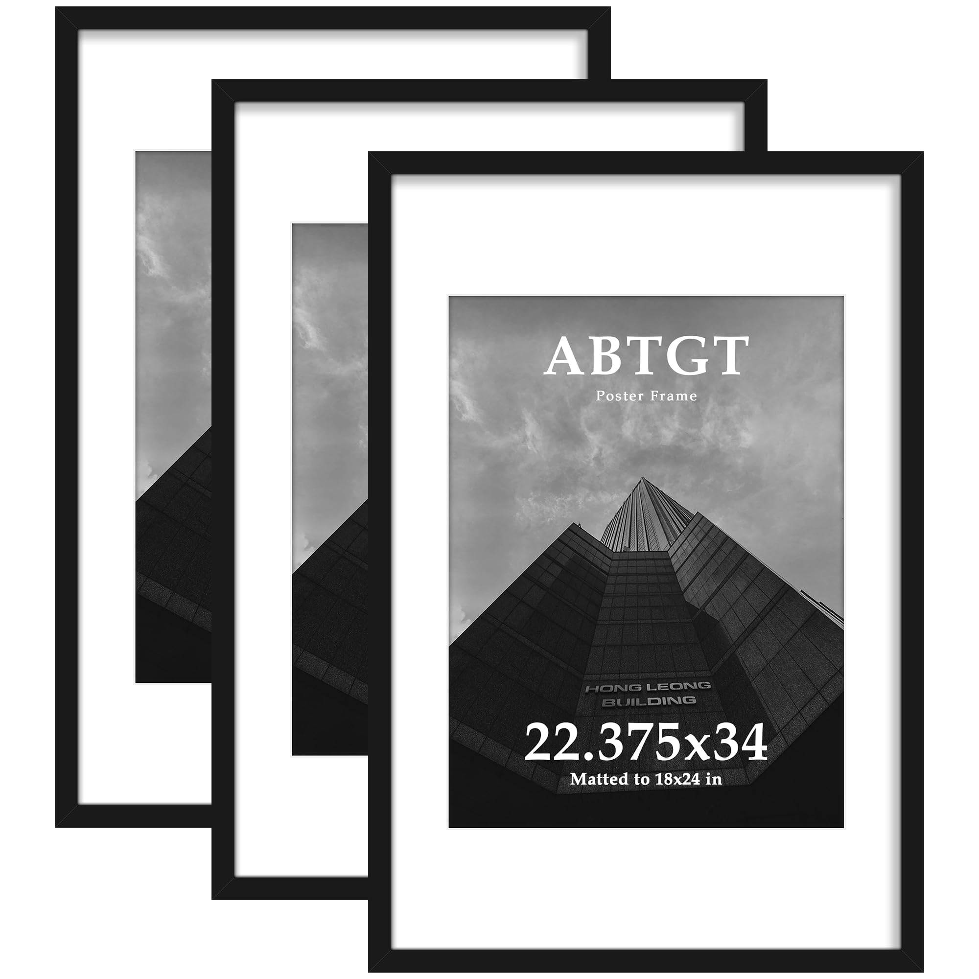 Abtgt 22.375 x 34 poster frame Set of 3, Display Pictures 18x24 with ...