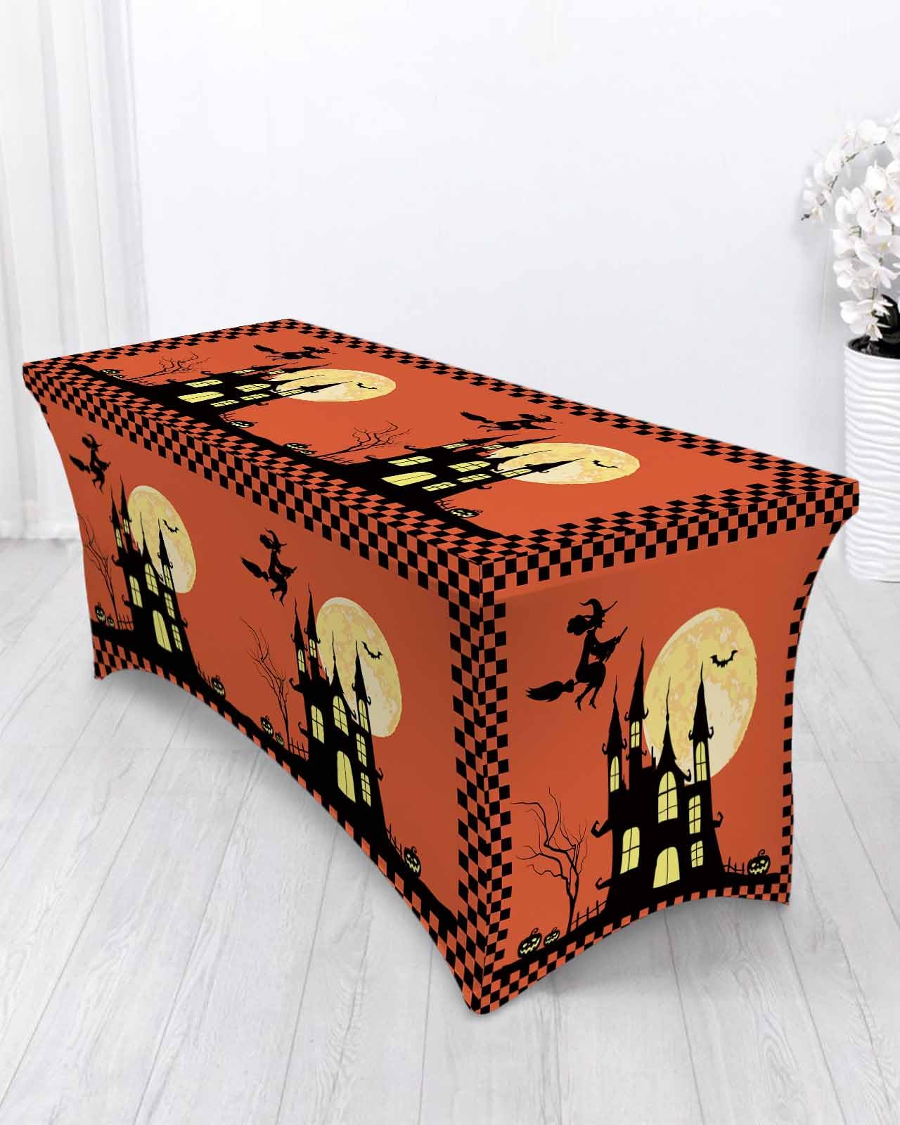 Amazon.com: Spandex Tablecloth for 6ft Rectangle Tables,Halloween Full ...