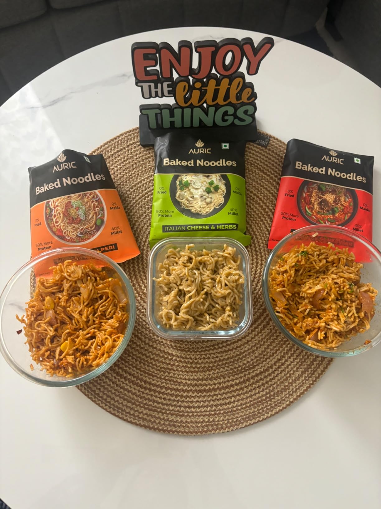 Auric Baked Instant Noodles Combo Pack of Chinese Schezwan, Mexican ...