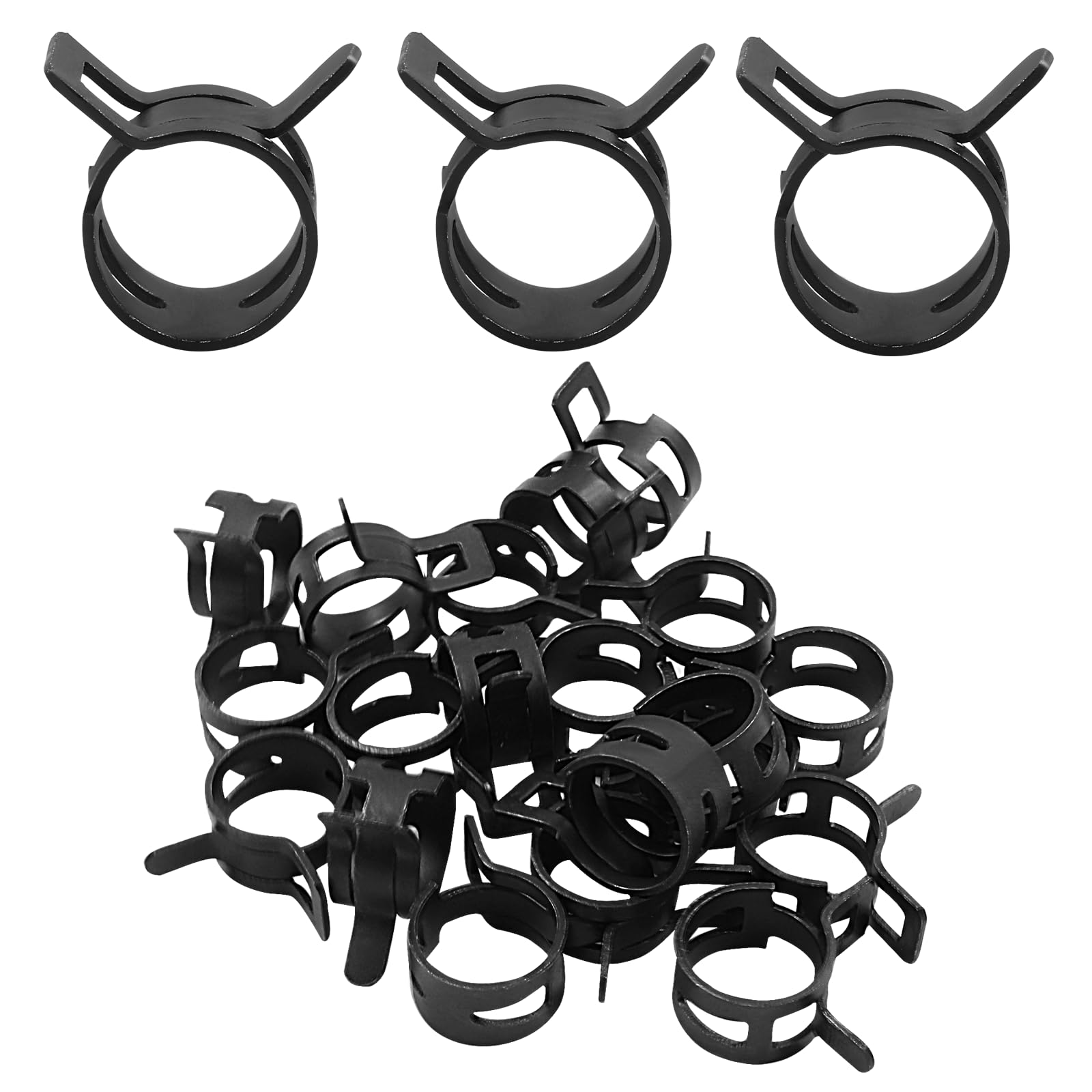 Amazon.com: Rierdge 20 Pcs 0.59 Inch ID Spring Band Type Clamps, 15mm ...