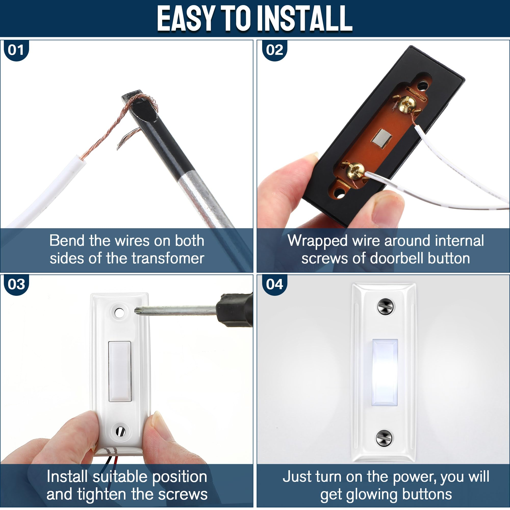 Snapklik.com : Dreyoo 1 Pack Metal Doorbell Push Button, Heavy Duty ...