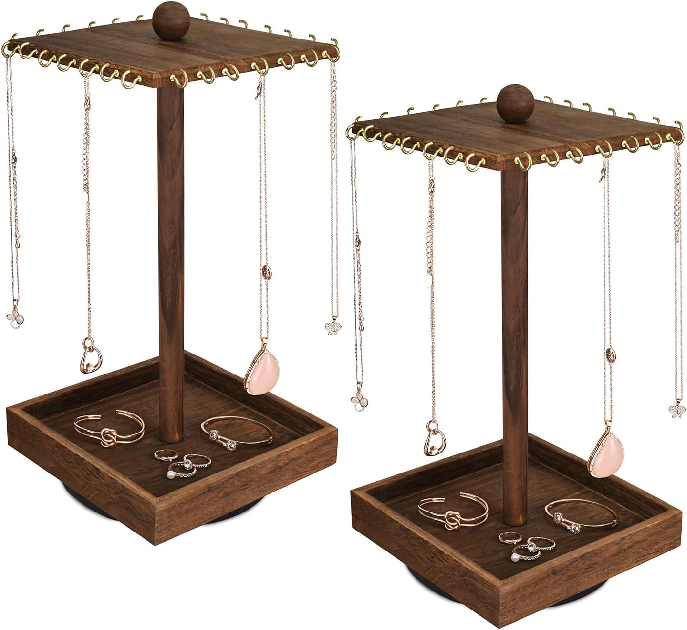 Amazon.com: Ikee Design Free Assemble 24 Hooks Wood Hexagon 6 Sided ...