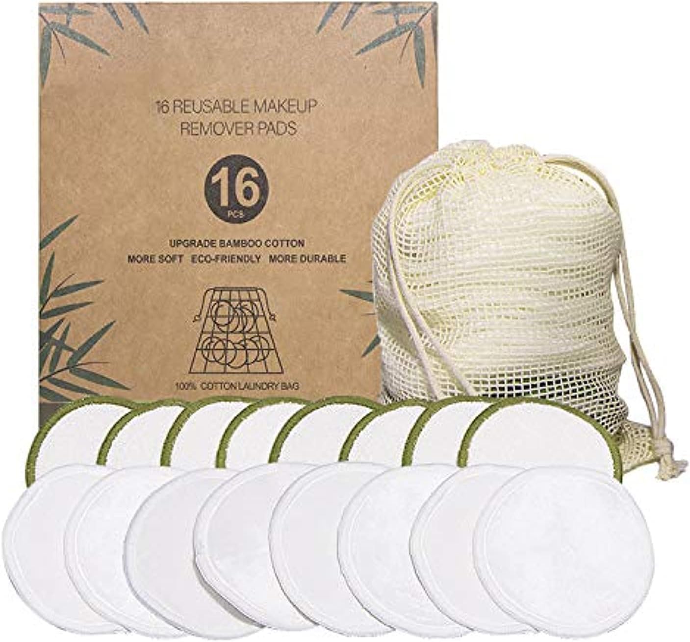 16-Pack Reusable Makeup Remover Pads - Eco-Friendly, Soft & Washable ...