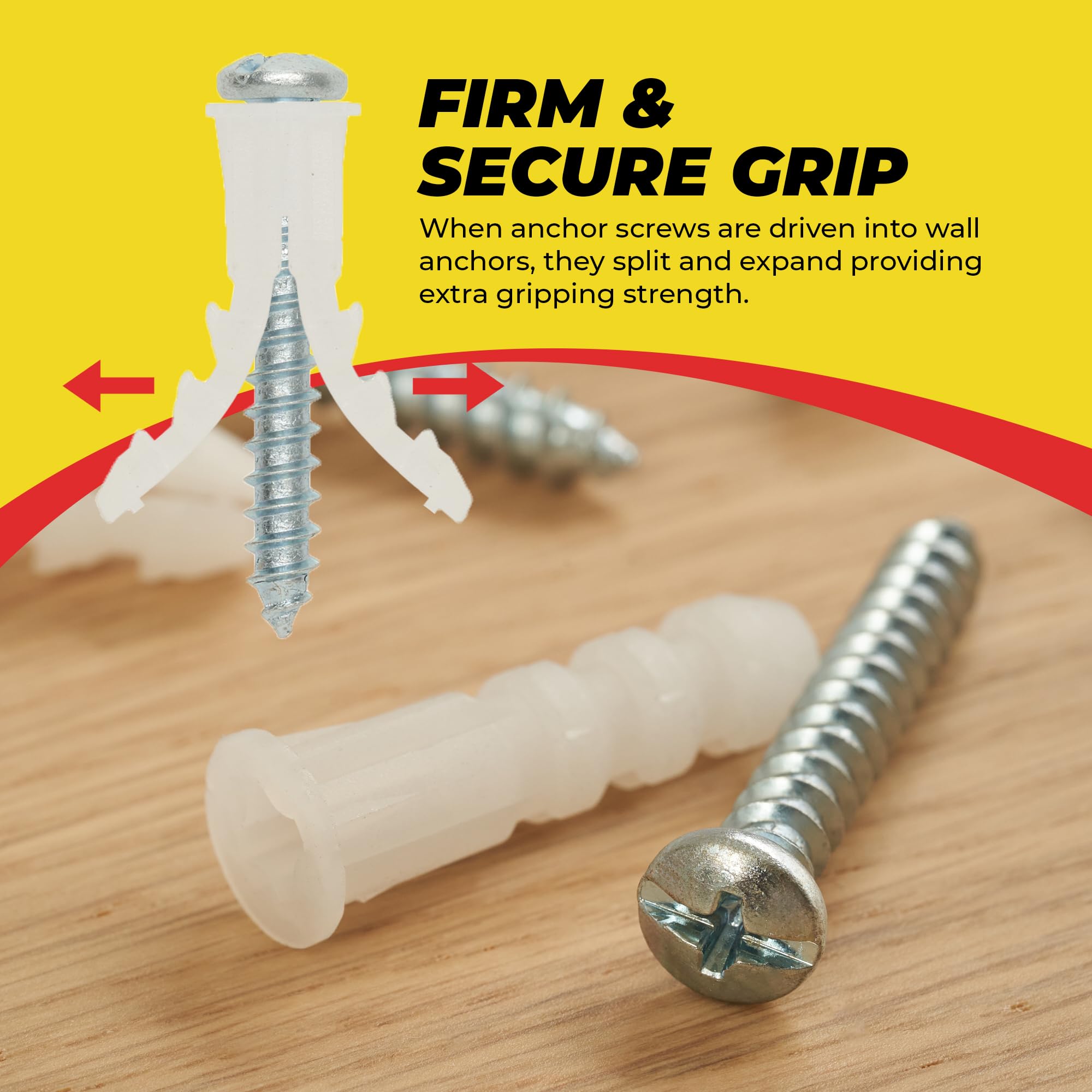 Snapklik.com : Qualihome Ribbed Plastic Drywall Anchor Kit, Wall ...