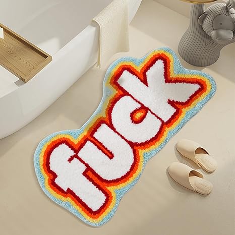 Amazon.com: COMBLUE Red Cute Bath Rugs Non Slip, Extra Soft Funky Funny ...