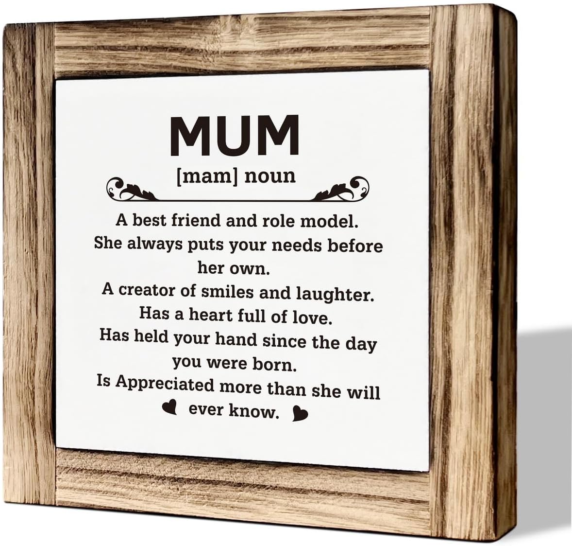Amazon.com: Mom Wood Sign, Rustic Wooden Tabletop Decor Sign, Mum ...