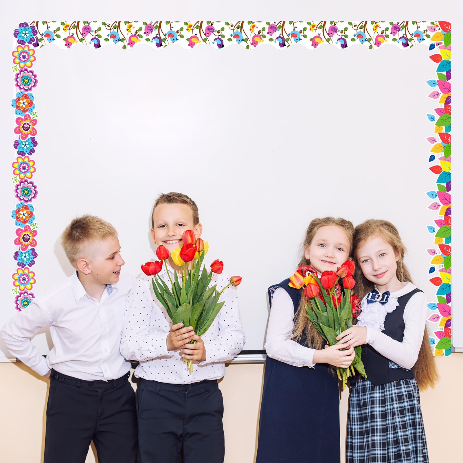 Snapklik.com : 12 Pcs Spring Bulletin Board Borders Magnetic Flower ...