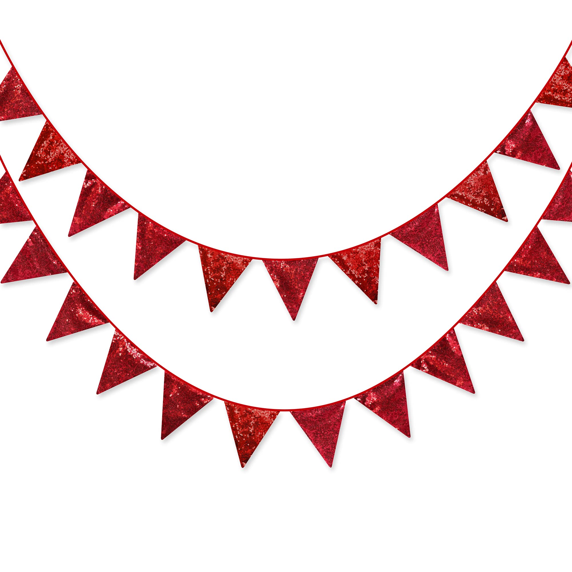 Amazon.com: Red Party Decorations Double Sided Sequin Red Triangle ...