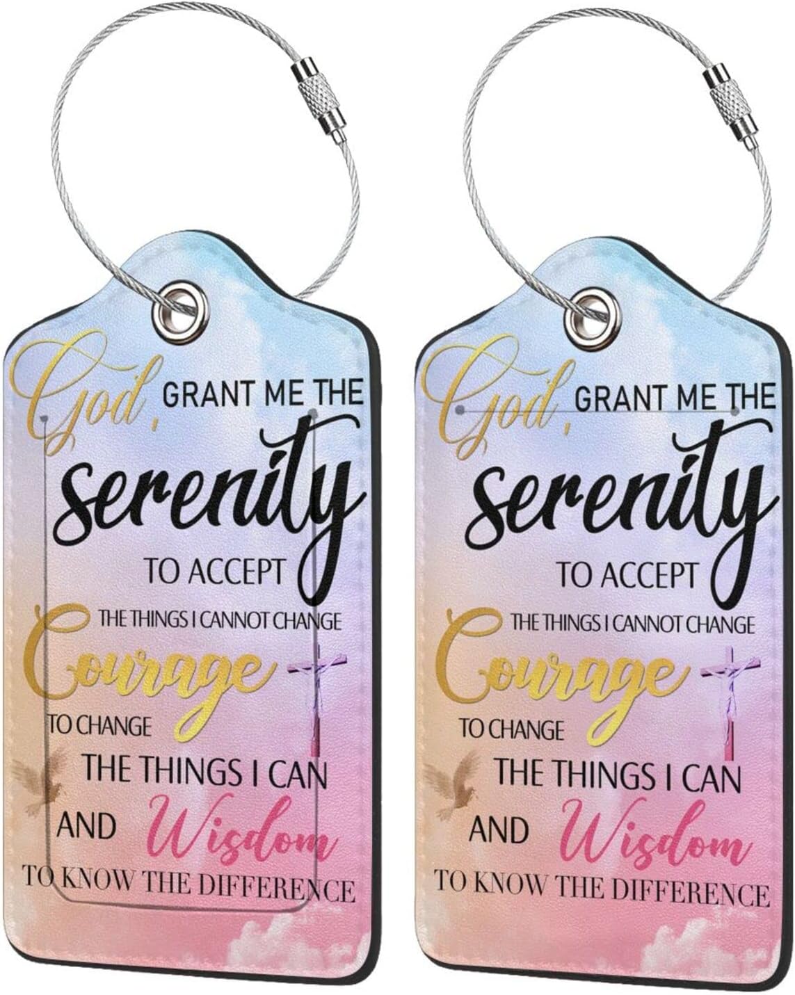 Amazon.com: JIYEPOPO Serenity Scripture PU Leather Luggage Tag, Name ID ...