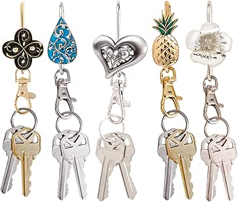 Women’s Bag Charm Key Finder, 5-Piece Bundle, Car Keychain, Cute Purse ...
