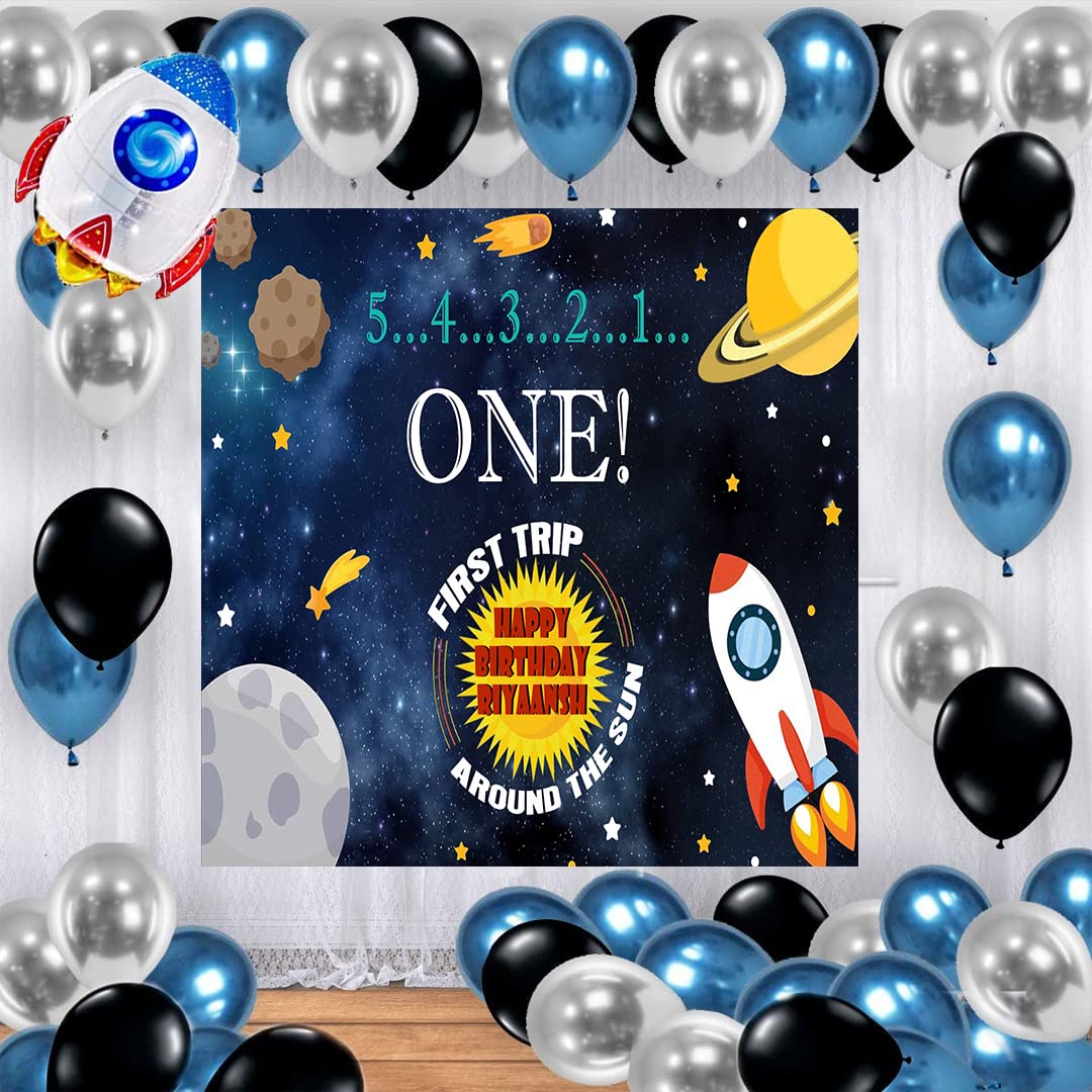 Buy Theme My Party Outer Space Theme Birthday Party Decorations Happy ...