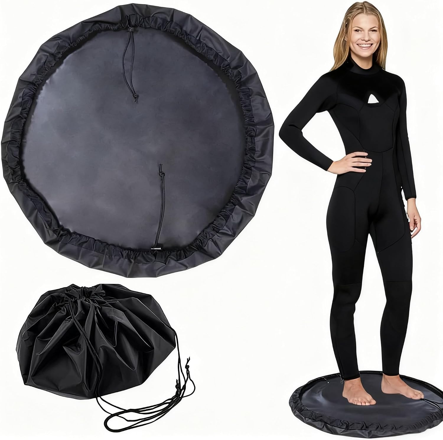Wetsuit Changing Mat, Black Waterproof Surf Change Mats Portable ...