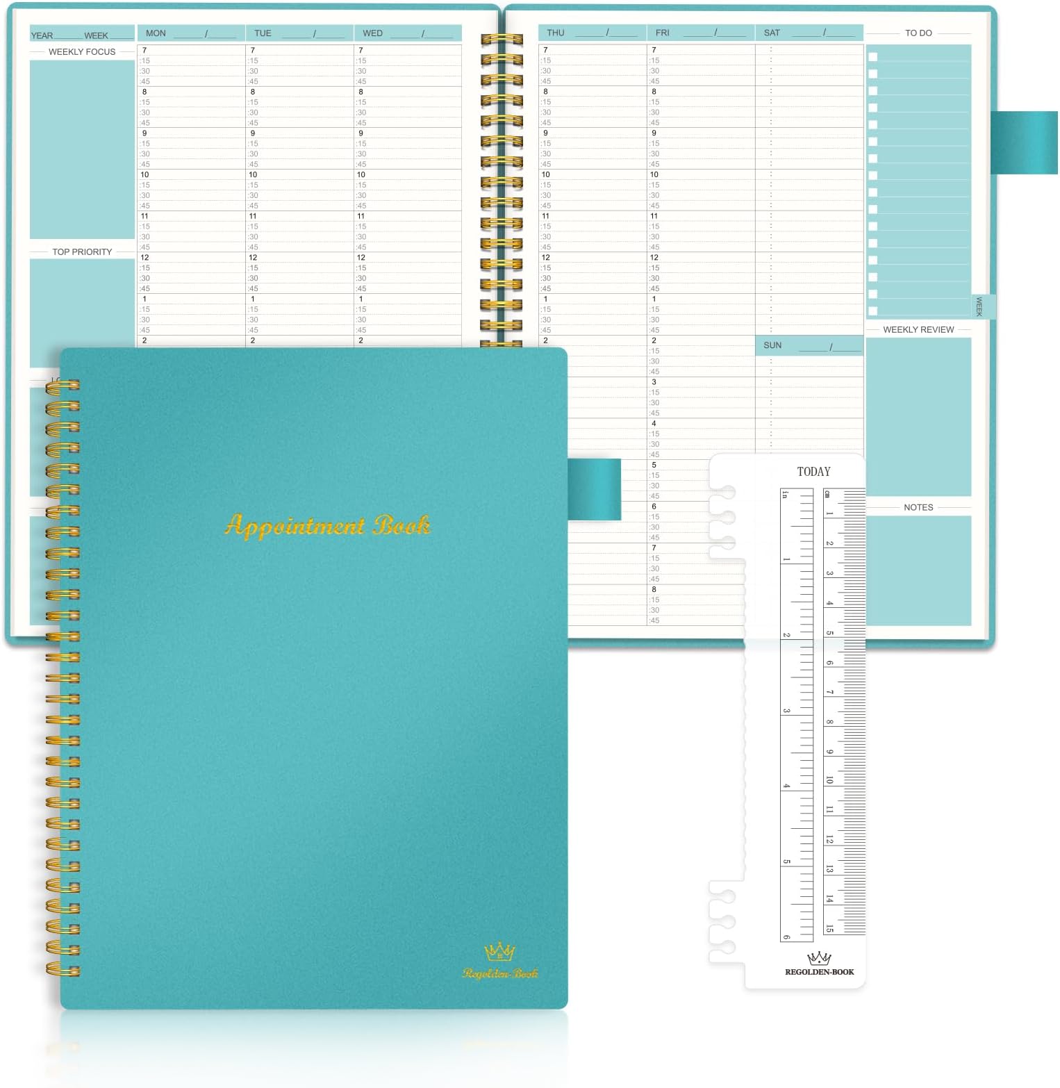 Appointment Planner Book Undated, Hourly Schedule Planner with 15 ...