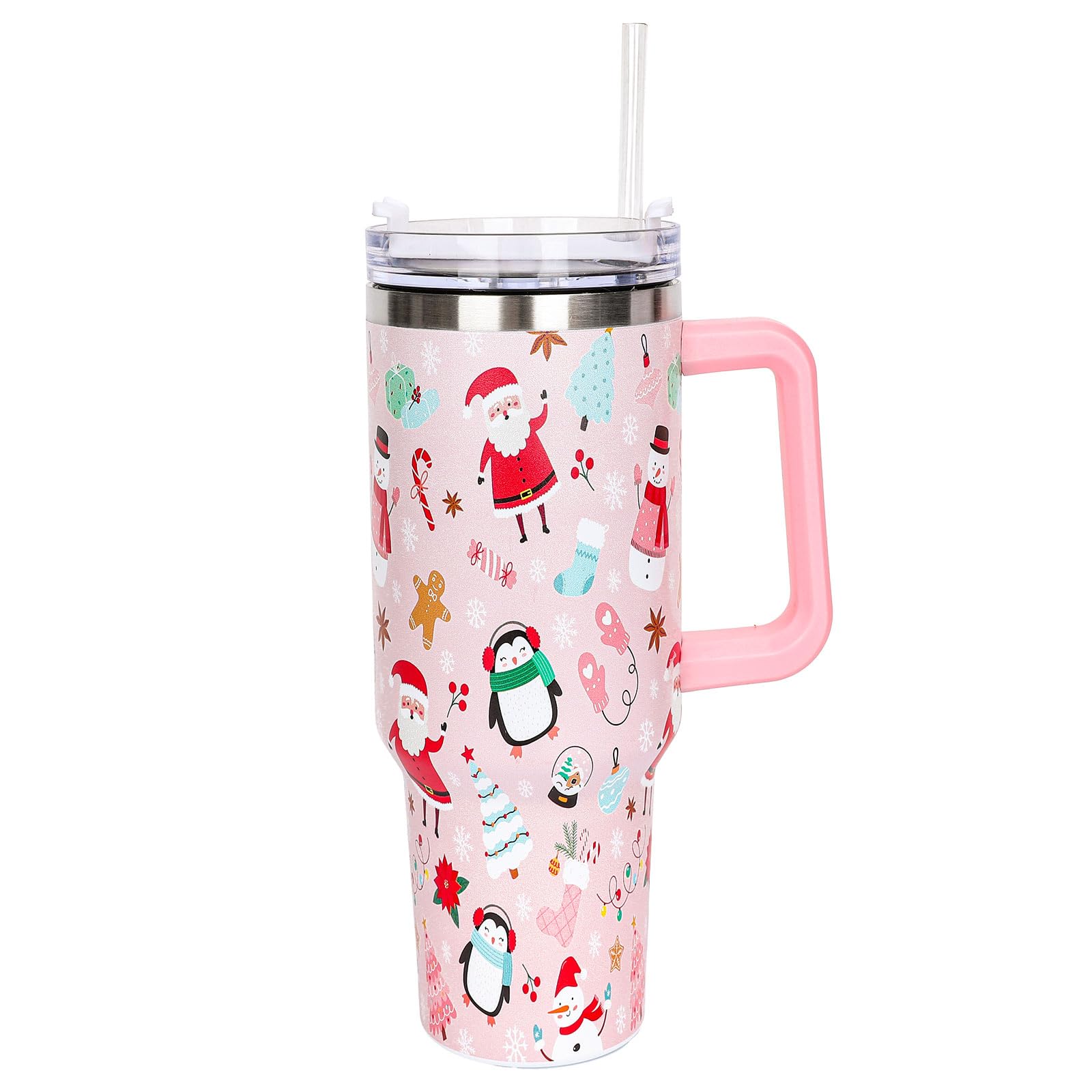 Amazon.com | Whaline 40oz Christmas Tumbler with Handle Straw and Lid ...