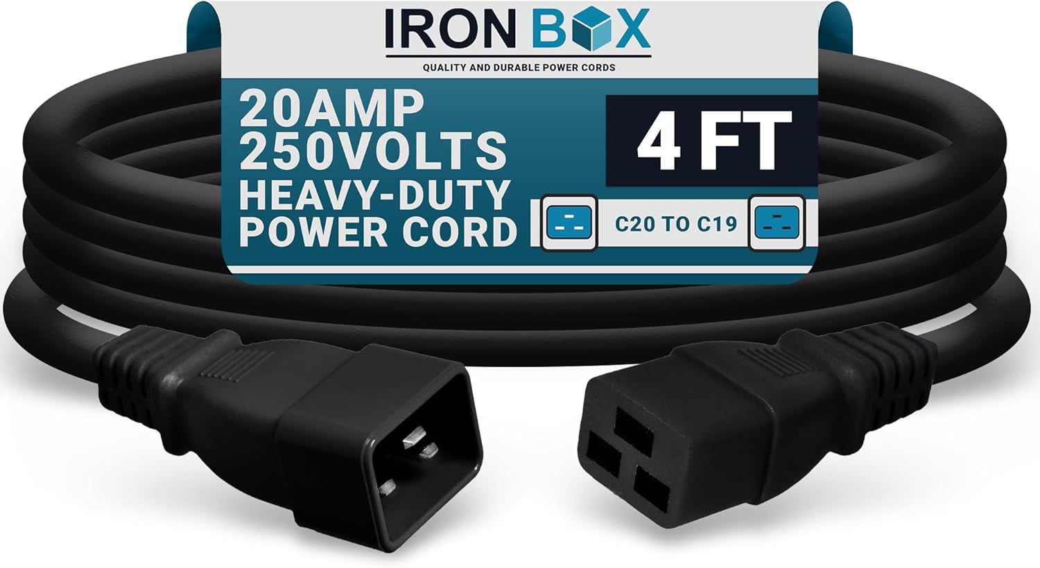 Amazon.com: IronBox Electric - Heavy-Duty C20 to C19 Power Cord - 20A ...