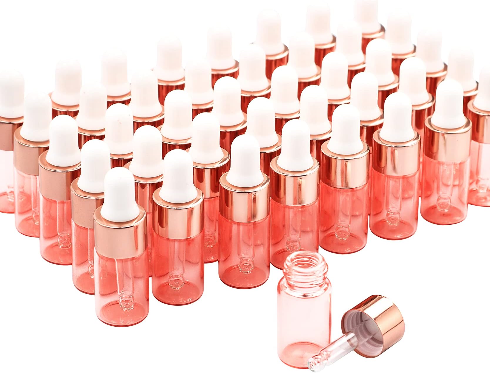 Amazon.com: seafulee 1/3 oz Pink Coated Glass Dropper Bottles (10ML ...