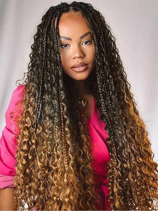 Amazon.com : LIYATE Boho Box Braids Crochet Hair for Women 18 Inch 7 ...